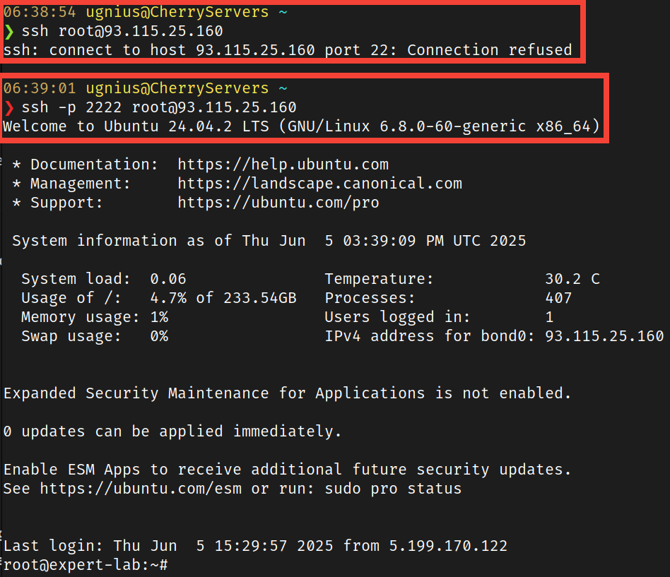 How to change the default SSH port on a Linux server